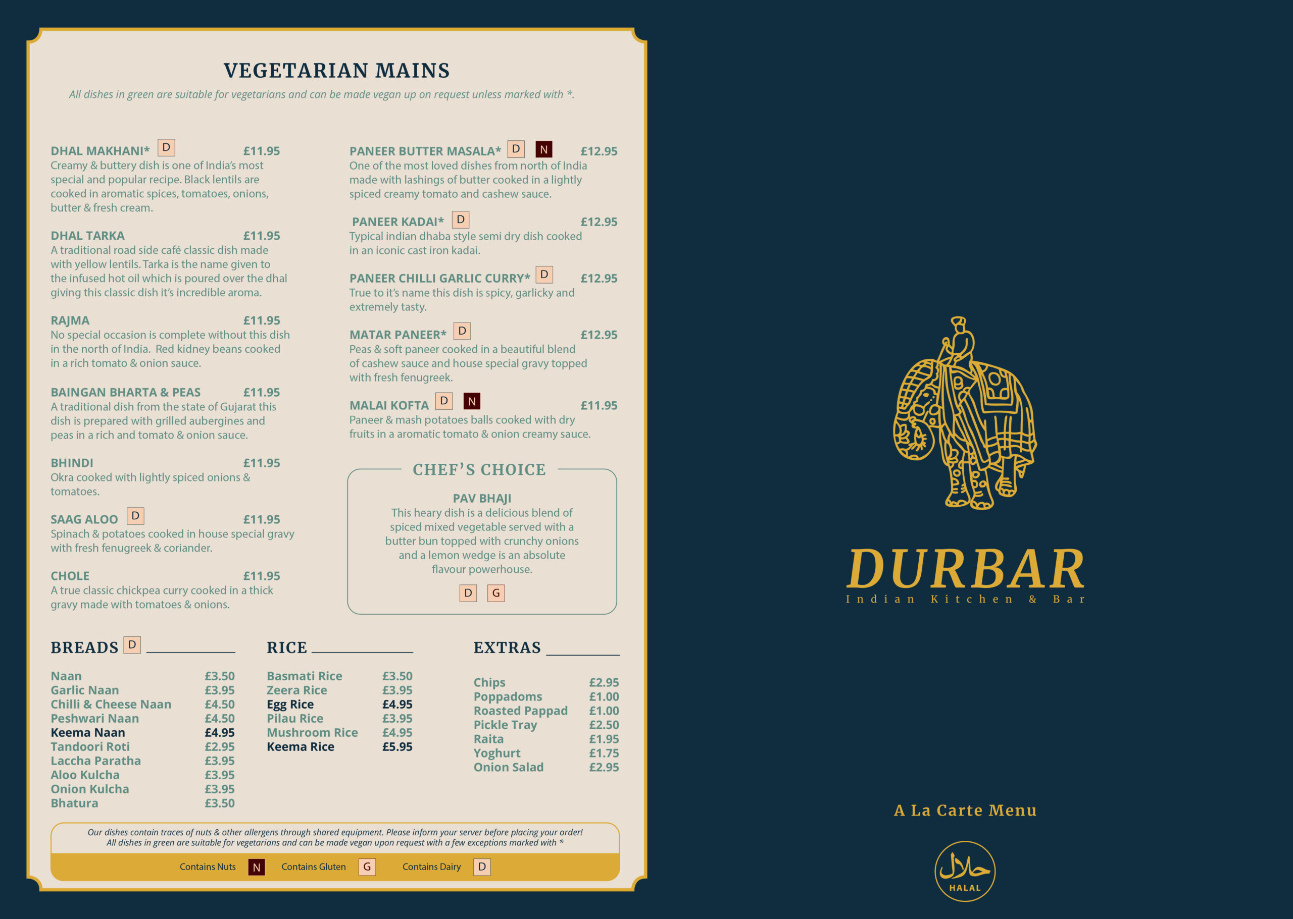 Food Menu - Durbar Indian Kitchen & Bar